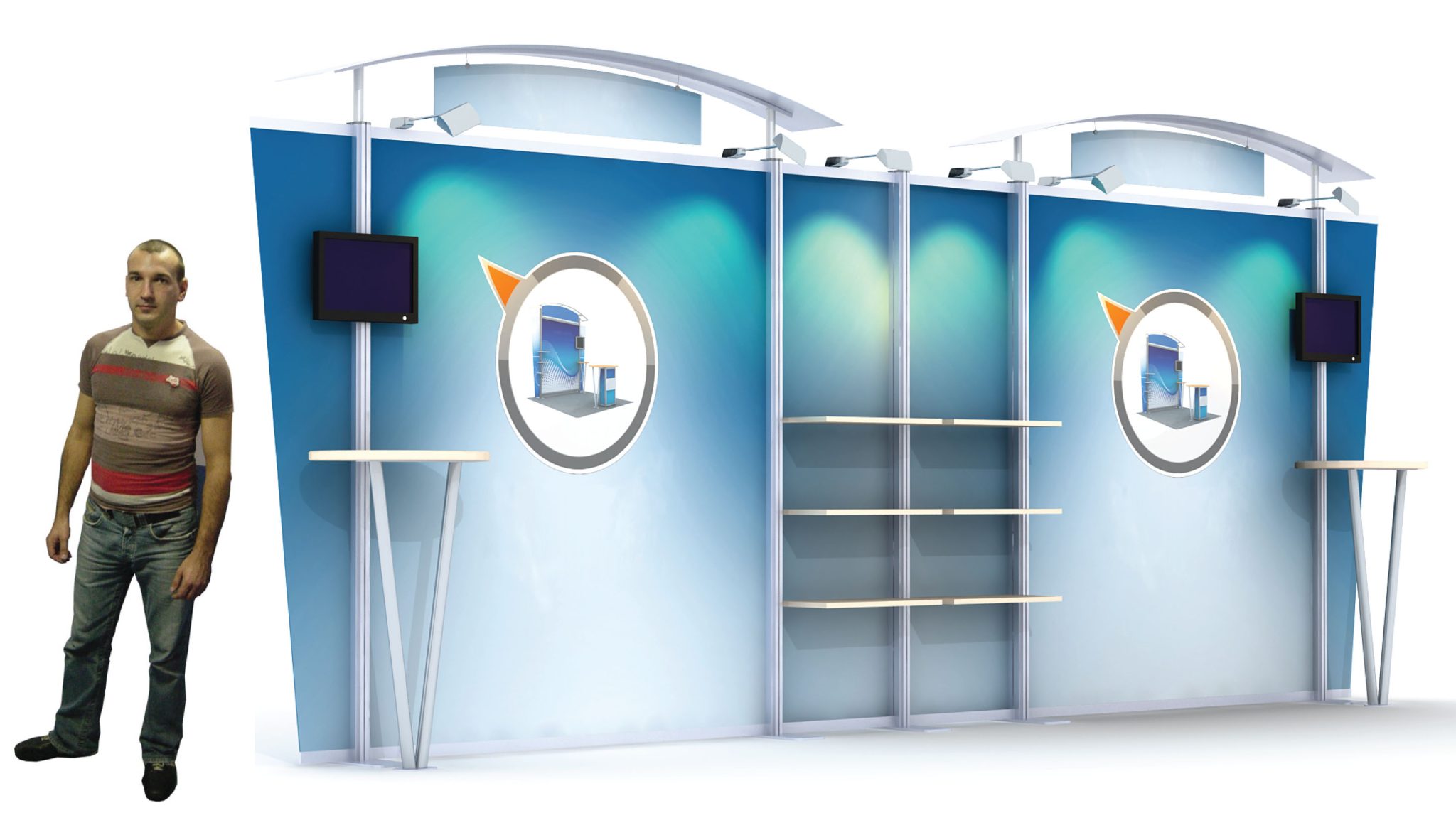 20' Hybrid Modular Back Wall Package - 2MP